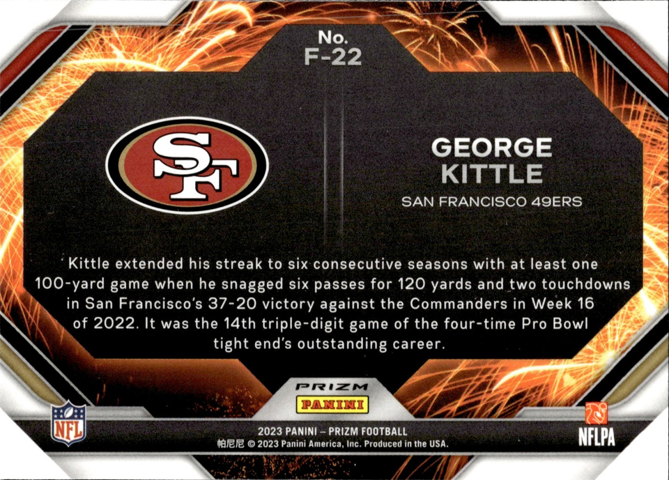 2023 Panini Prizm - Fireworks George Kittle #F-22 Green Prizm | eBay