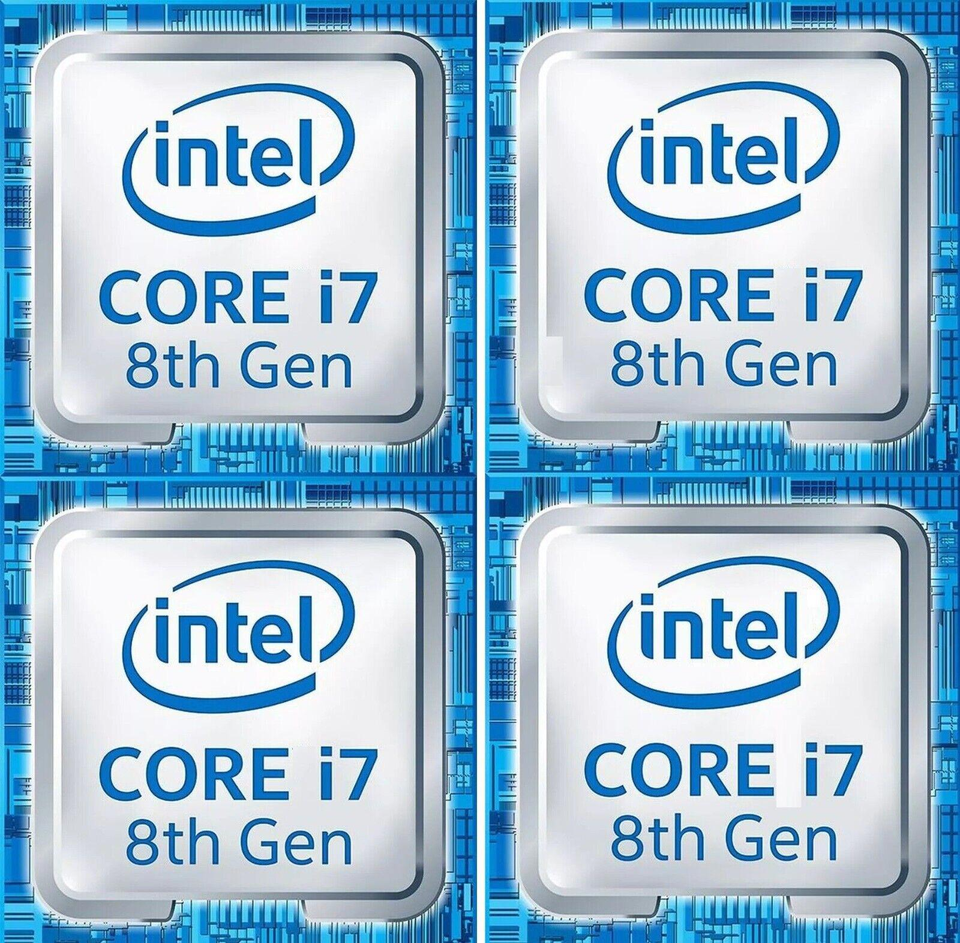Intel Core i7 8th Gen CPU Sticker Decal Laptop PC Desktop Badge Label ...