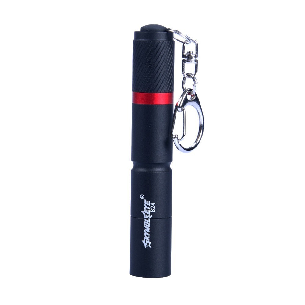 Mini Flashlight Night Fishing LED Key Light Super Bright Black Key Ring ...