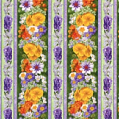 Primrose Path Primrose Floral Stripe Cotton fabric by yard South Sea ...