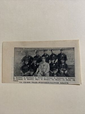 La Crosse Badgers Wisconsin Pink Hawley Ed Cermak 1907 Baseball Team ...