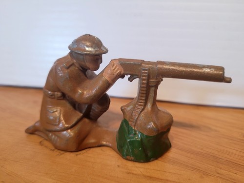 NICE 1930s JONES J10 LEAD DIME STORE G.I. SOLDIER FIRING MACHINE GUN ON ...