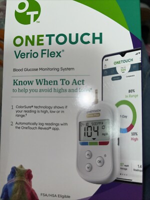 OneTouch Verio Flex Meter Blood Glucose Monitoring System EXP.05/2029 ...