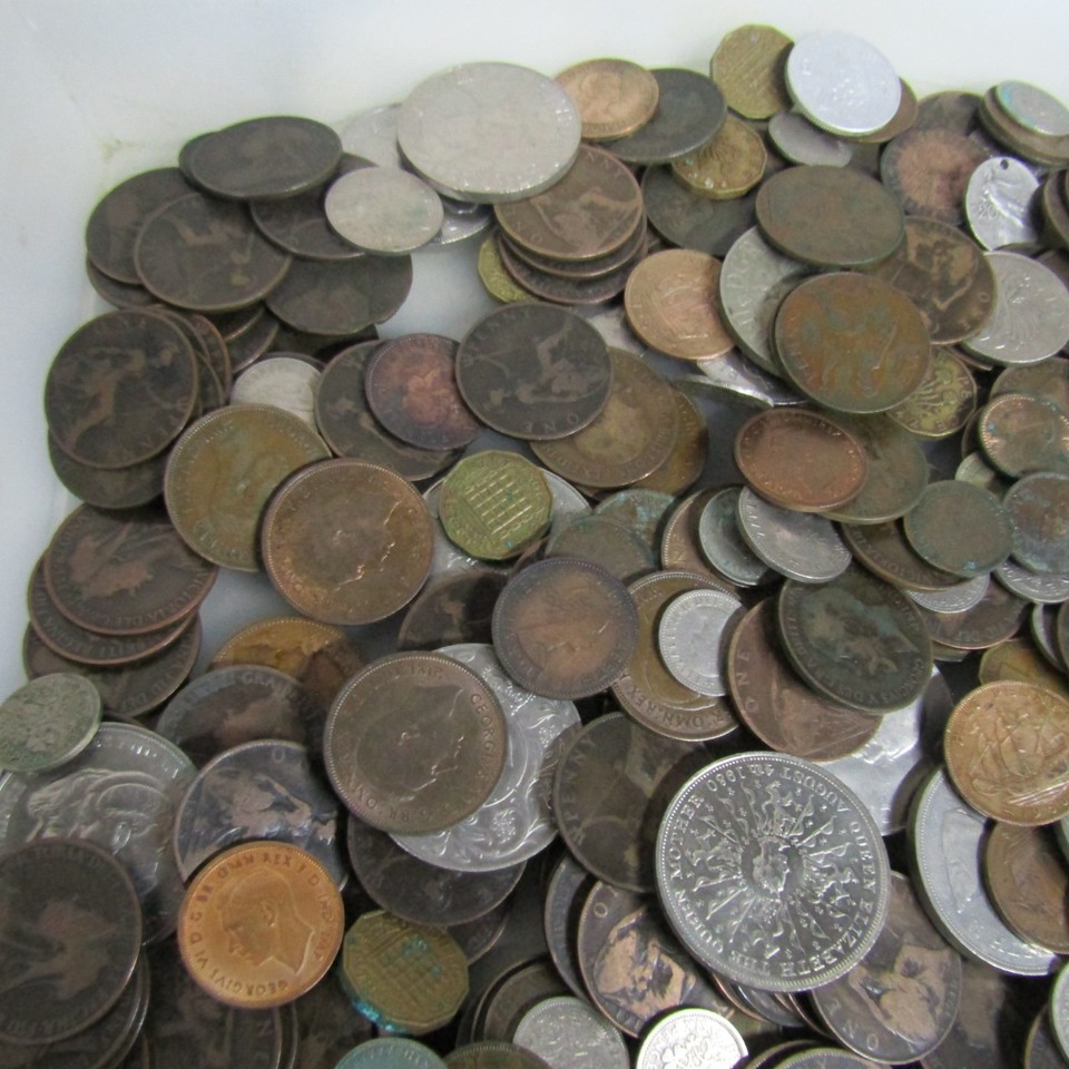 4.9KG British UK & World Unsorted Bulk Coin Lot inc MANY Victoria etc ...