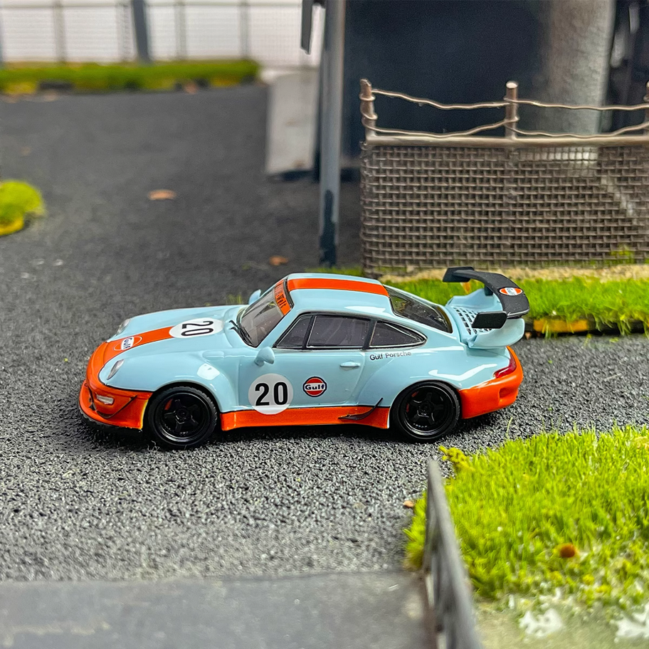 Original 1:64 RWB Porsche 964 993 gulf alloy car model static ornaments ...
