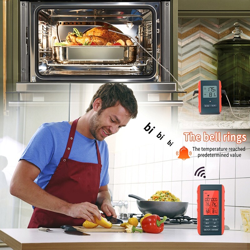 BBQ Dual Probe Temperature Monitor HTN Digital Backlight Display ...