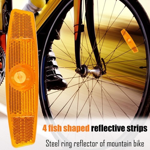 4Pc Bicycle Wheel Spoke Safety Reflector Front Rear Reflectors ...