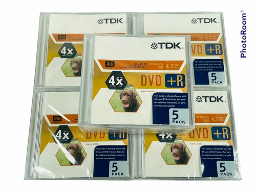 🔥Lot Of 25 • TDK • RW Blank DVD+R 4x Speed 4.7 GB • New Sealed With ...