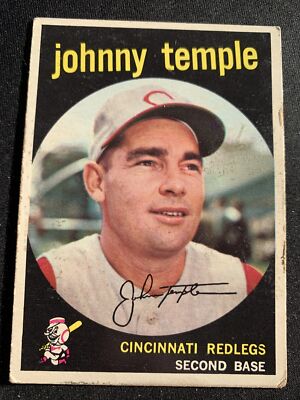 1959 Topps Baseball Card #335 Johnny Temple Cincinnati Redlegs VgEx ...