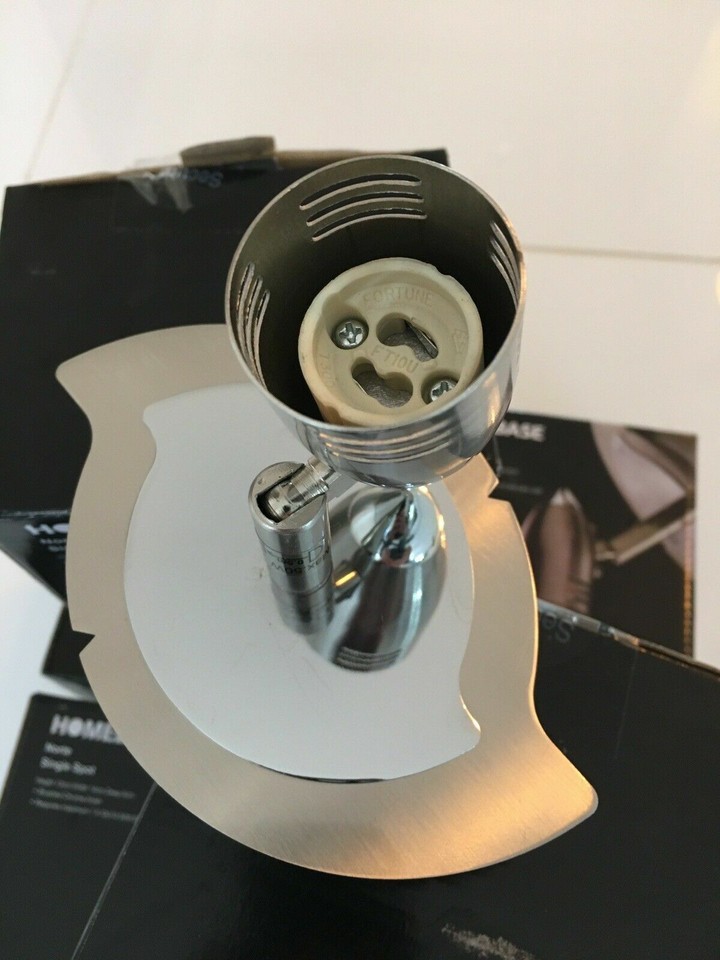 Homebase Norte Brushed Chrome Single Spotlight Ceiling Fitting | eBay UK