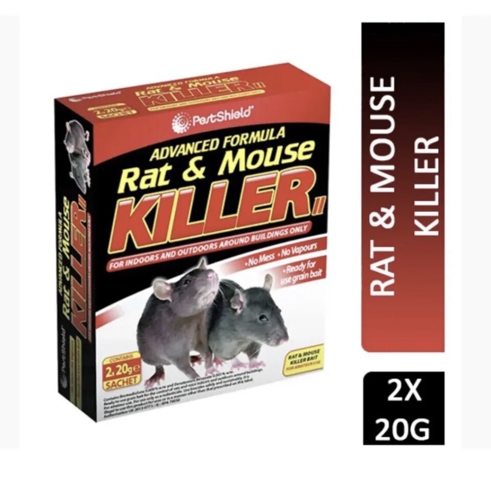 Rat & Mouse Killer Poison Strong Rodent Bait (2 x 20g) Max Strength New ...