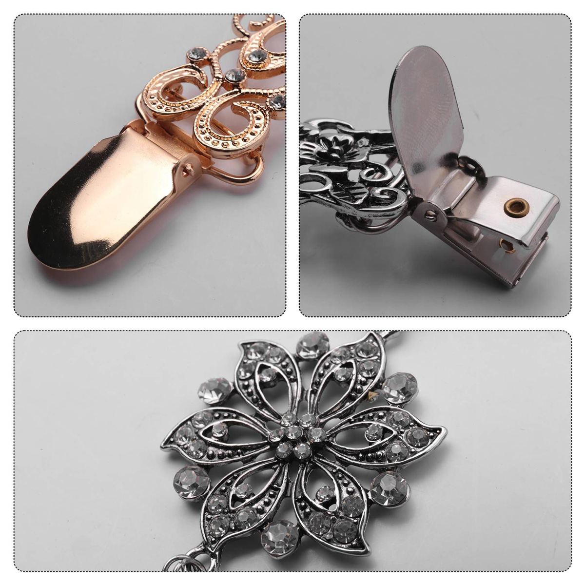 3 Pieces Sweater Shawl Clips Dresses Cardigan Collar Brooch Clip ...