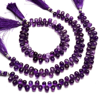 Natural Amethyst Gem 8 to 9mm Size Irregular Water Drop Shape Beads 8 ...