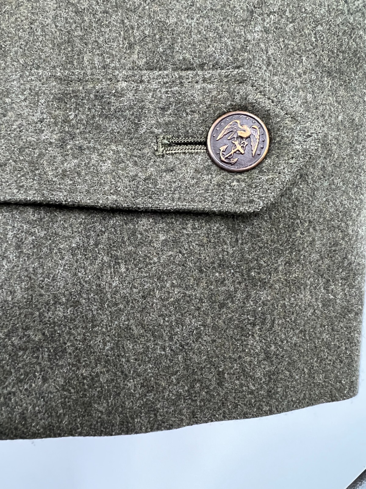 Vintage US Navy Surplus Mens Size 38 Green Wool Coat Jacket Embroidered ...