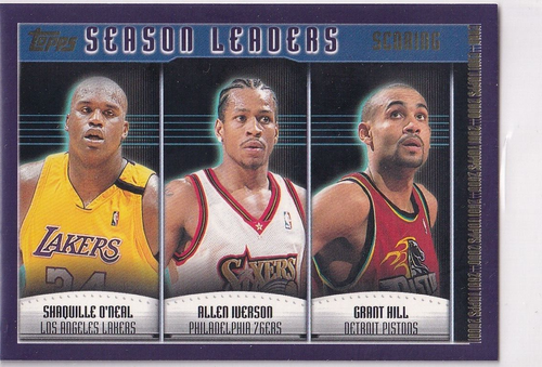 2000 NBA Topps Basketball Numéro 150 Shaquille O'Neal Allen Iverson ...