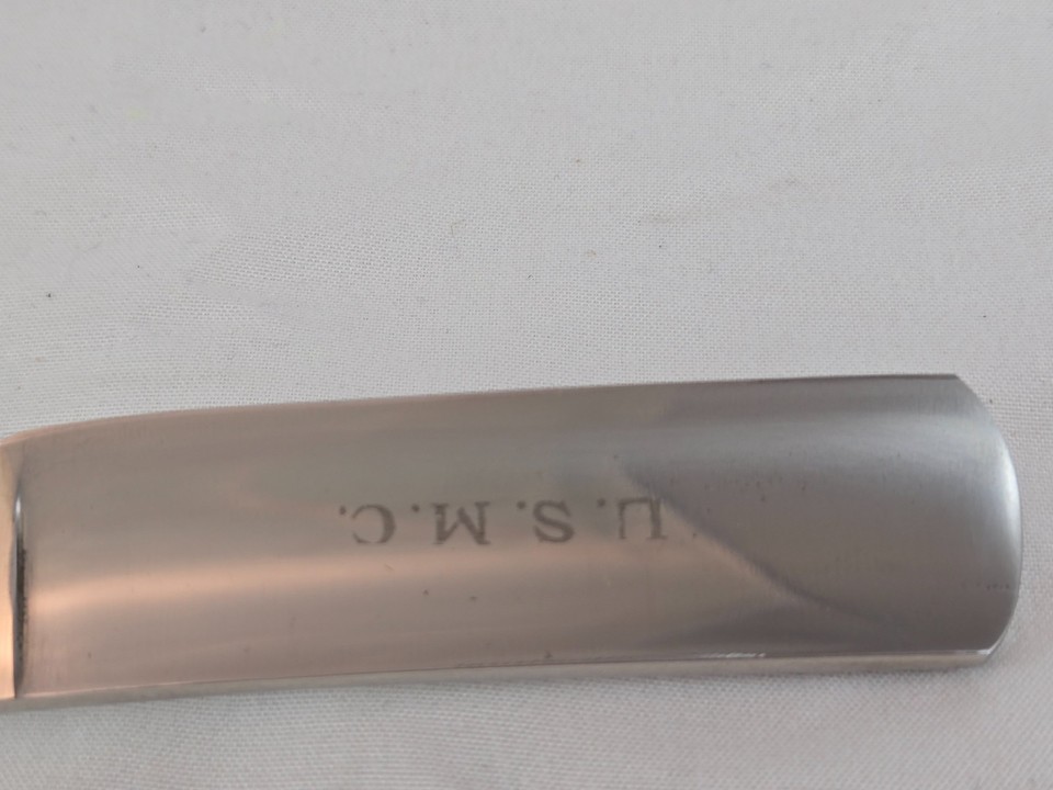 Vintage Clauss Fremont USA Straight Razor “U.S.M.C.” Etched Blade FREE ...