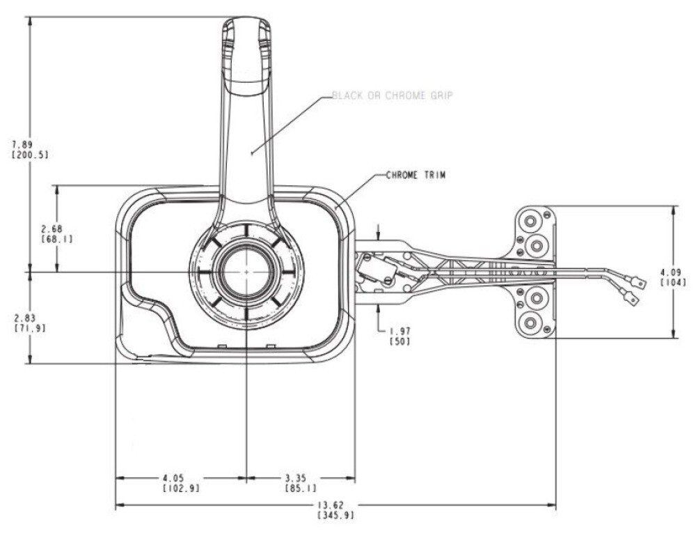 Mercruiser Volvo SeaStar SL3 Remote Control Box Side Mount Shifter Trim ...