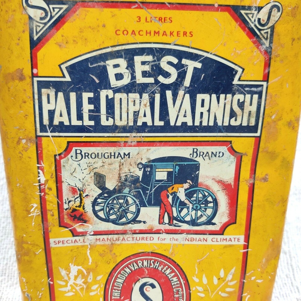 Vintage Car Graphics Brougham Brand London Pale Copal Varnish Enamel ...