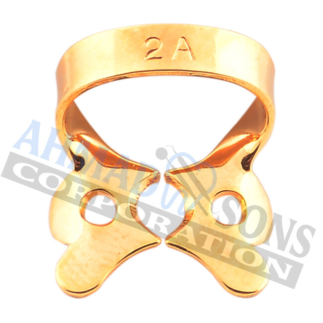 Endo #2A Dental Rubber Dam Starter Tooth Clamps Endodontic Gold Coated ...
