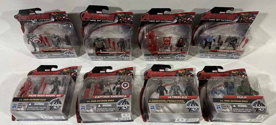 8 AVENGERS Age of Ultron Marvel Vs. Ultron 2.5" inch Figure Pack ...