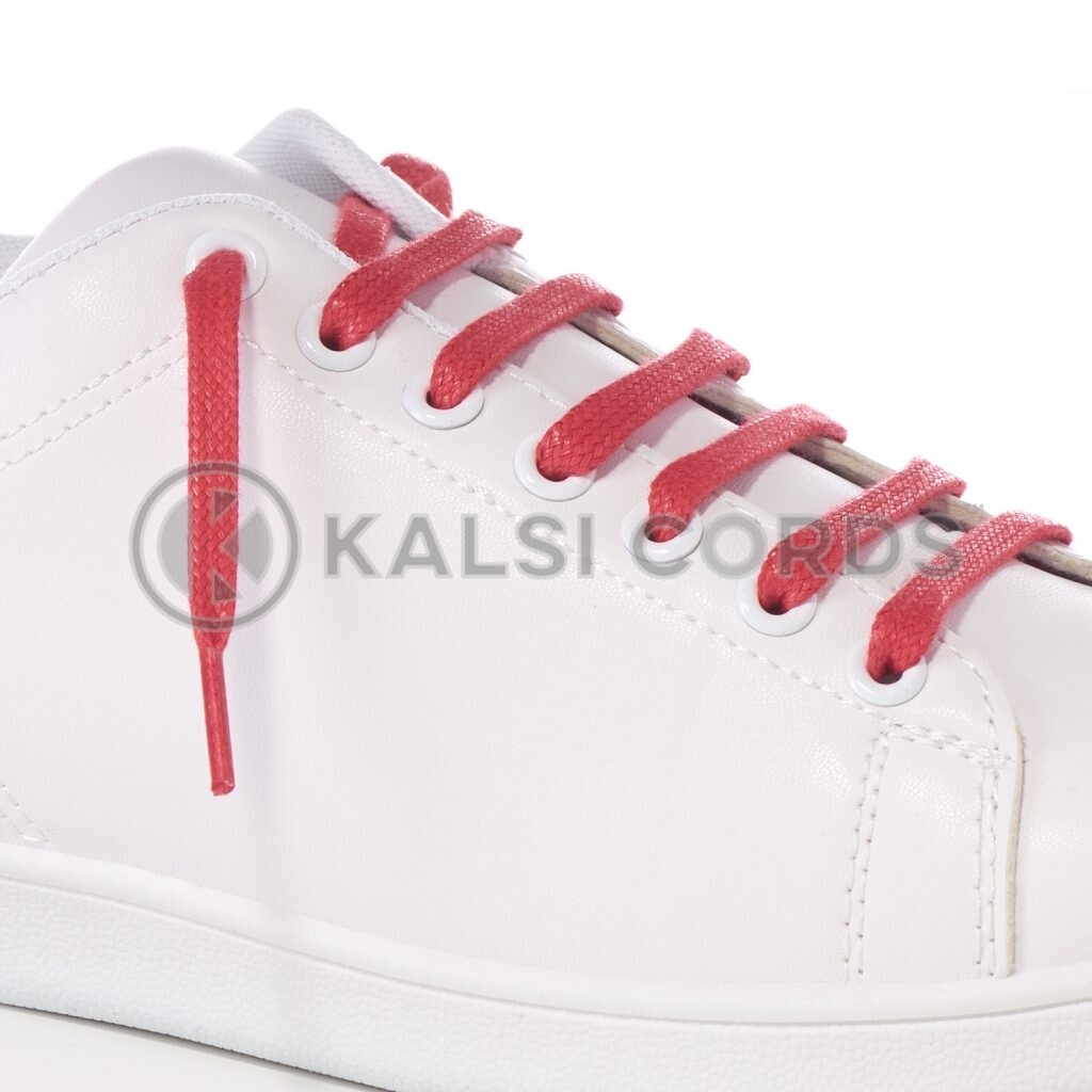 6mm FLAT WAXED COTTON SHOE LACES PREMIUM QUALITY FOR TRAINER BOOT ...