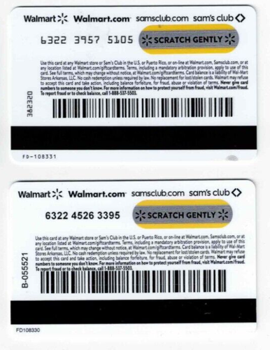 Walmart Gift Card - LOT of 2 - Teddy Bear, Baby, Macaron Cookies - No ...