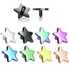14G 4mm Flat Star Dermal Anchor Top Titanium Anodized 316L Surgical ...