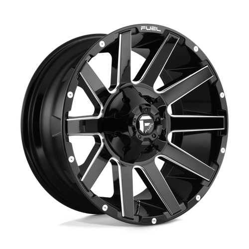 Fuel D615 Contra Gloss Black Milled 1-Piece Wheels: 20x9, 8x170, 1 mm ...