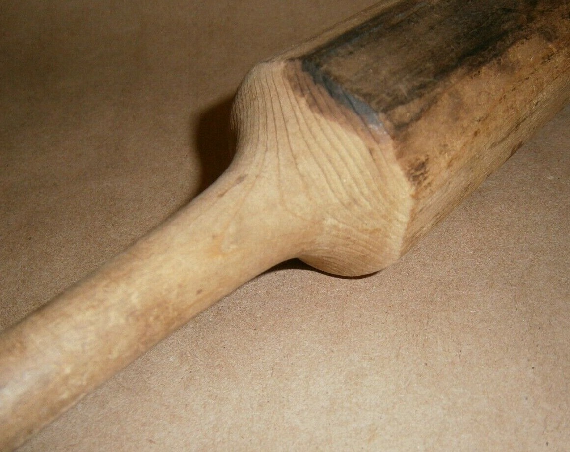 Vintage Primitive Wood Pestle Masher Stomper Roller Tool for Food Mill ...