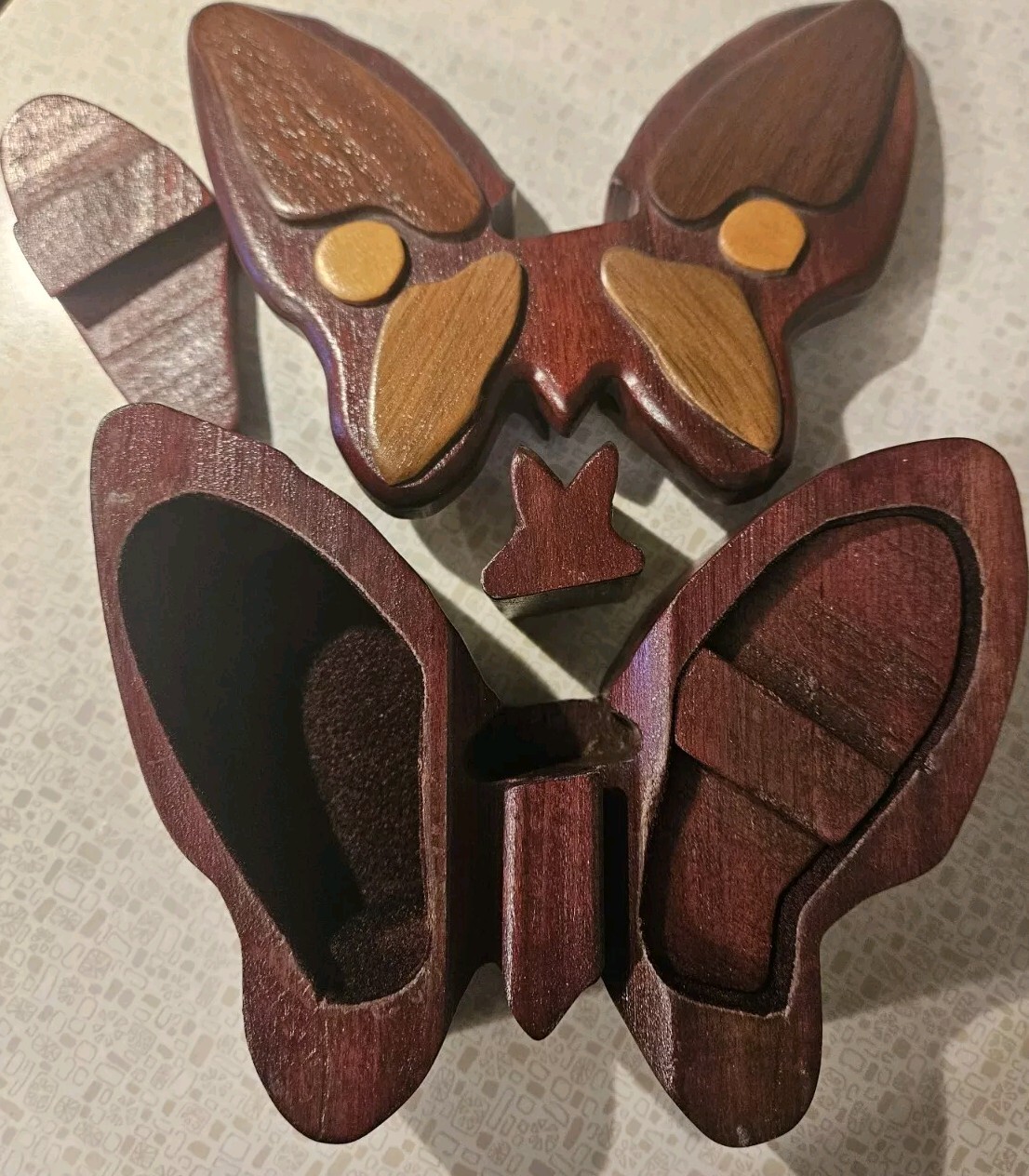 Vintage Butterfly Wood Puzzle Trinket Box | eBay