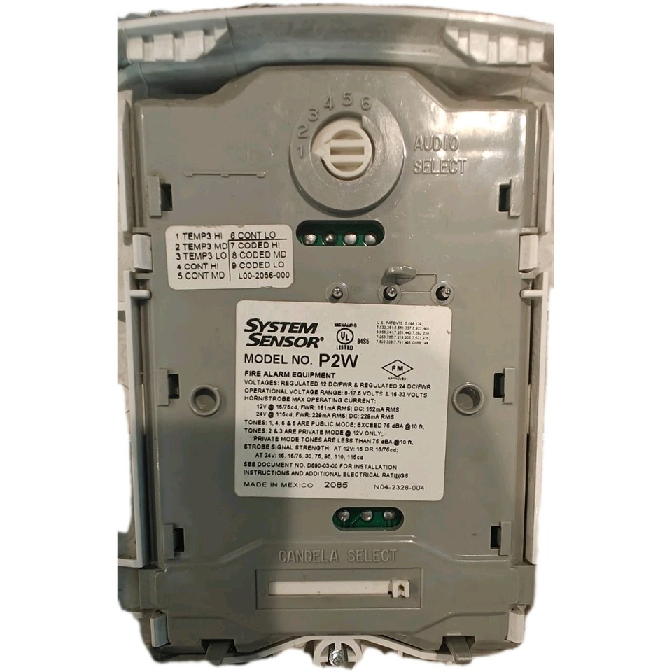 System Sensor Model P2W Fire Alarm Horn Strobe Wall White | eBay