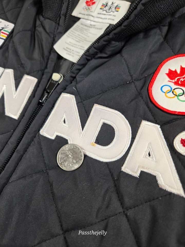 HBC HUDSONS BAY 2010 TEAM CANADA OLYMPIC BLACK QUILTED PODIUM JACKET ...