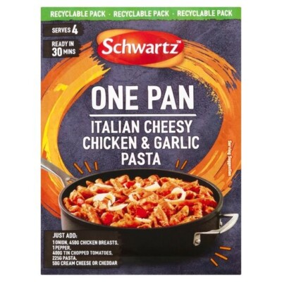 Schwartz One Pan Italian Cheesy Chicken & Garlic Pasta 32G | eBay UK