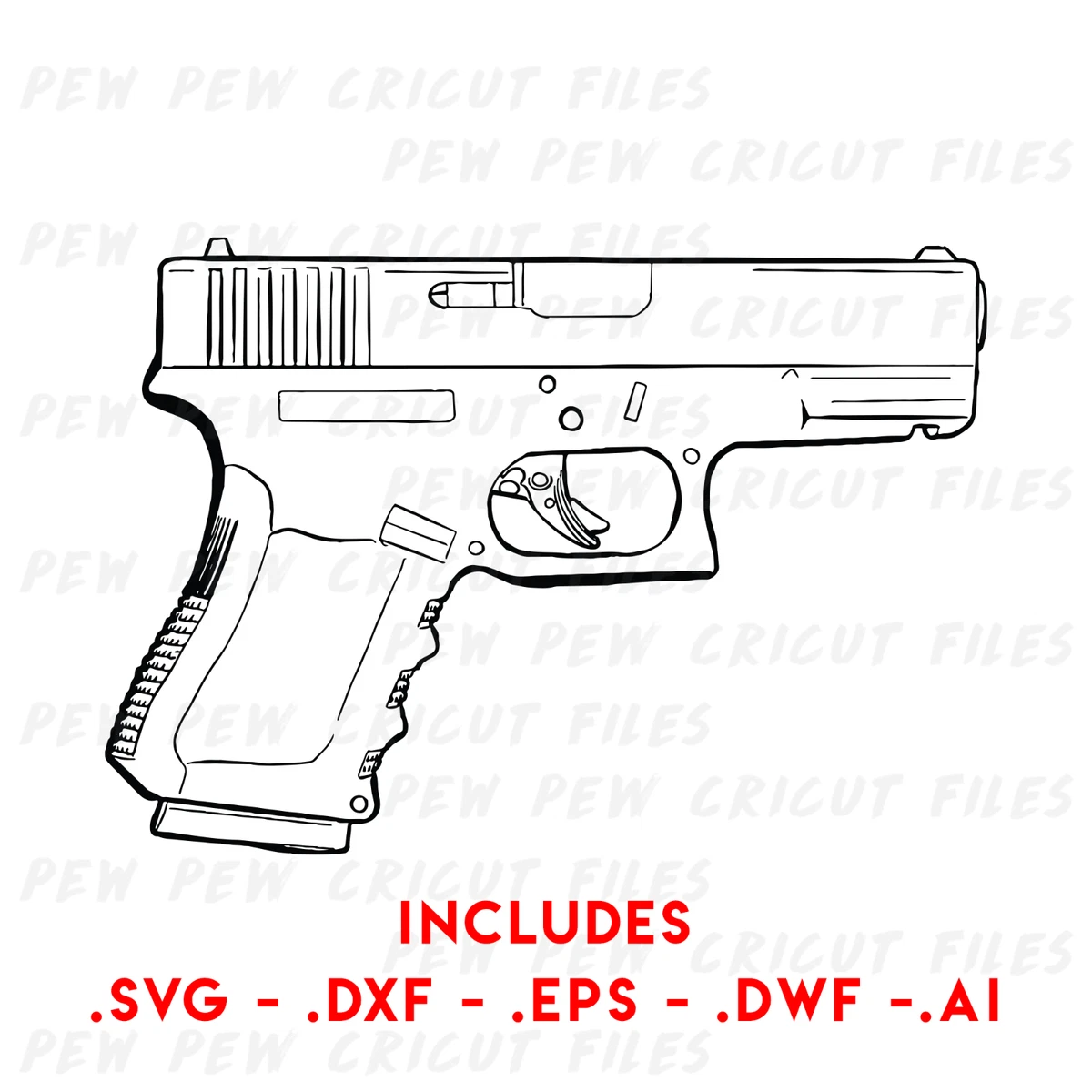 Pistol 9mm Drawing