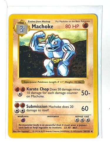 POKEMON TCG, MACHOKE 34/102 Base Set (Shadowless) Uncommon | eBay
