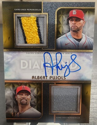2023 Topps Diamond Icons Albert Pujols Dual Team Auto Relic 1/1 G-Used ...