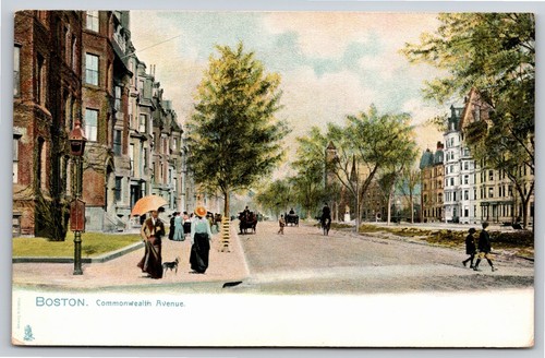 TUCK~Commonwealth Avenue From 4 Way Intersection Boston MA~Vintage ...