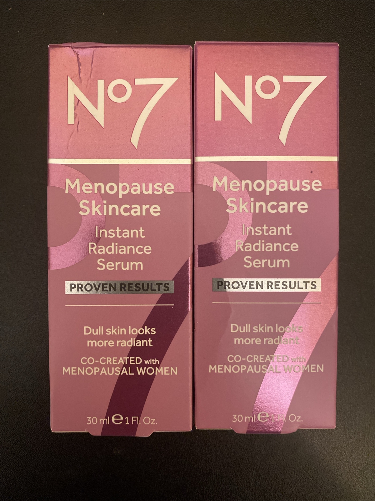 2* No7 Menopause Skincare Instant Radiance Serum Proven Results 1 oz ea ...