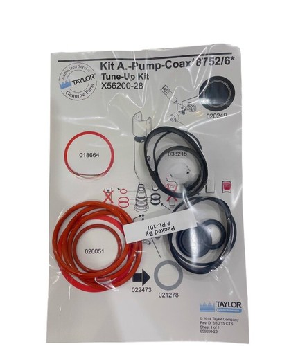 X56200-28 8752 Model Parts Bag Ice Cream Sundae Machine Parts Bag ...