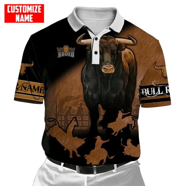 Bull Riding Shirt Rodeo Country Horse Riding Custom Name Polo Shirt ...