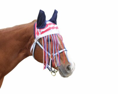 Derby Premium Reflective Mesh Horse Fly Bonnet with Fringe and Soft ...