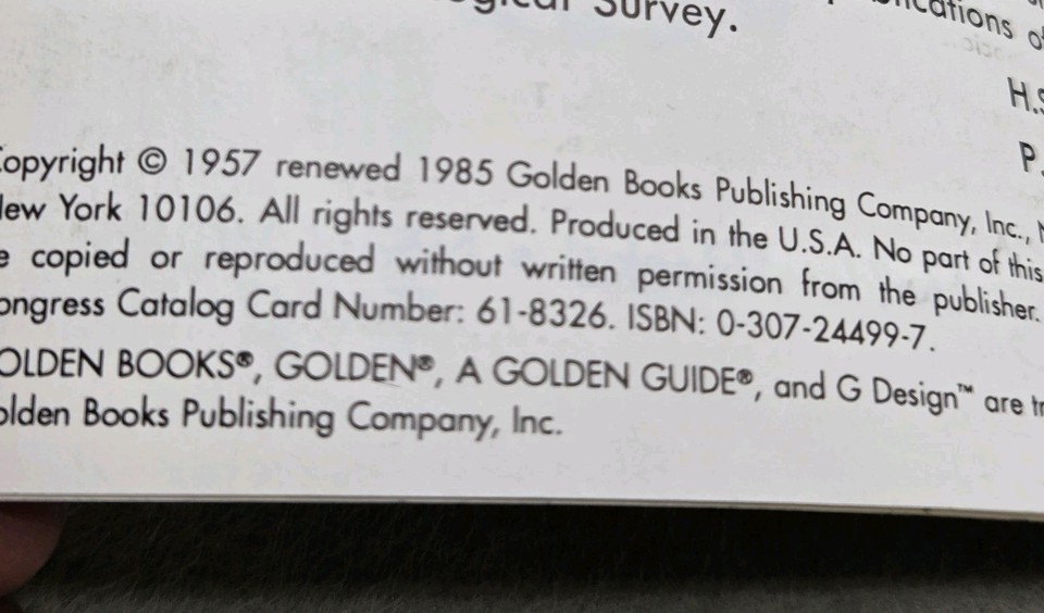 Vintage Golden Books Golden Guide Rocks And Minerals 1957 And 1985 Lot ...