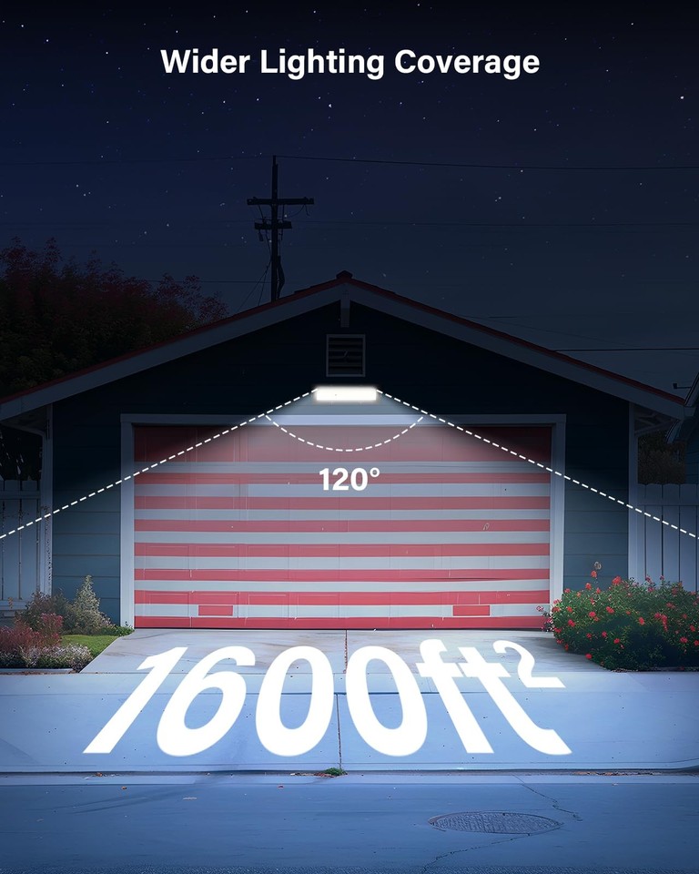 120W LED Shop Lights with Remote Control, 18000LM 6000K Aluminum Garage ...