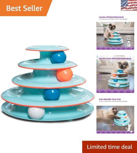 Engaging 4-Tier Cat Track Toy with Spinning Balls - Perfect for Cats ...