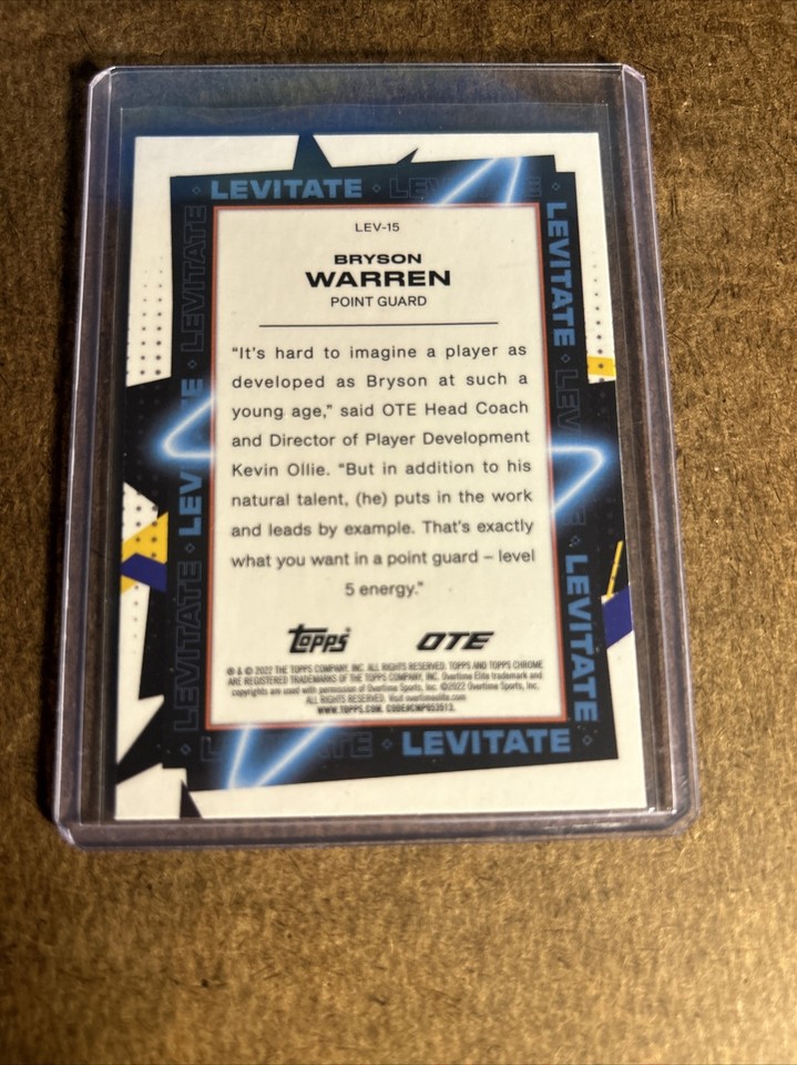 2022 Topps Chrome OTE Overtime Elite LEV-15 Levitate BRYSON WARREN Draft in 2024 | eBay