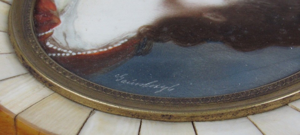 Miniature After Gainsborough Portrait Elizabeth Linley Mrs. Sheridan ...