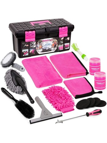 Pink Car Cleaning Kit Car Accessories Women Car Washing Kits, Car ...
