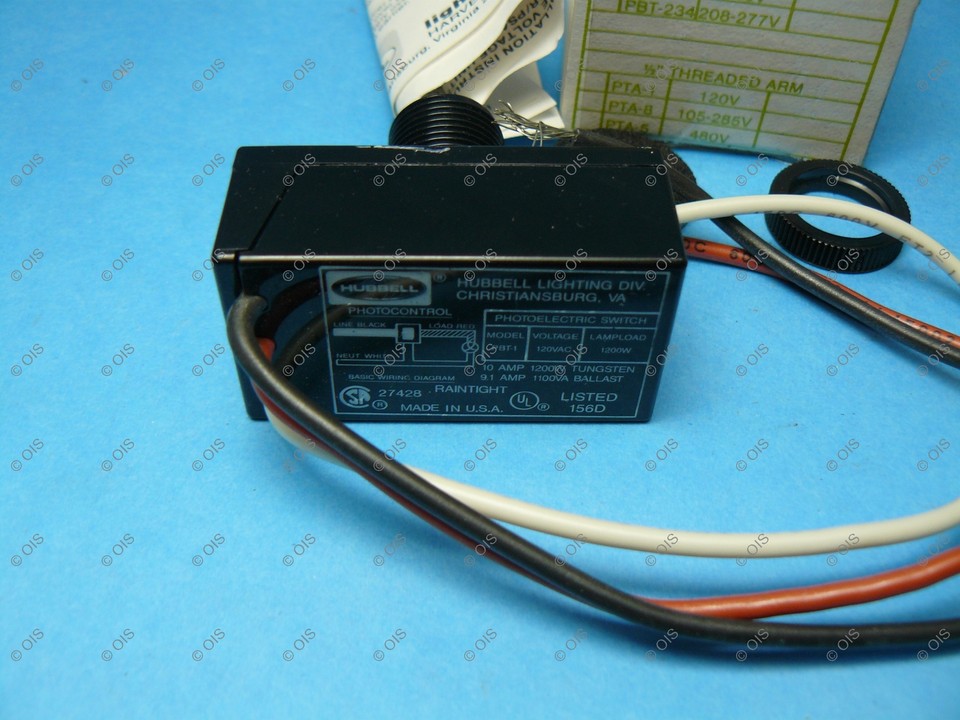 Hubbell PBT-1 Photo Control Button Type Outdoor 120 VAC 1200 Watt New ...