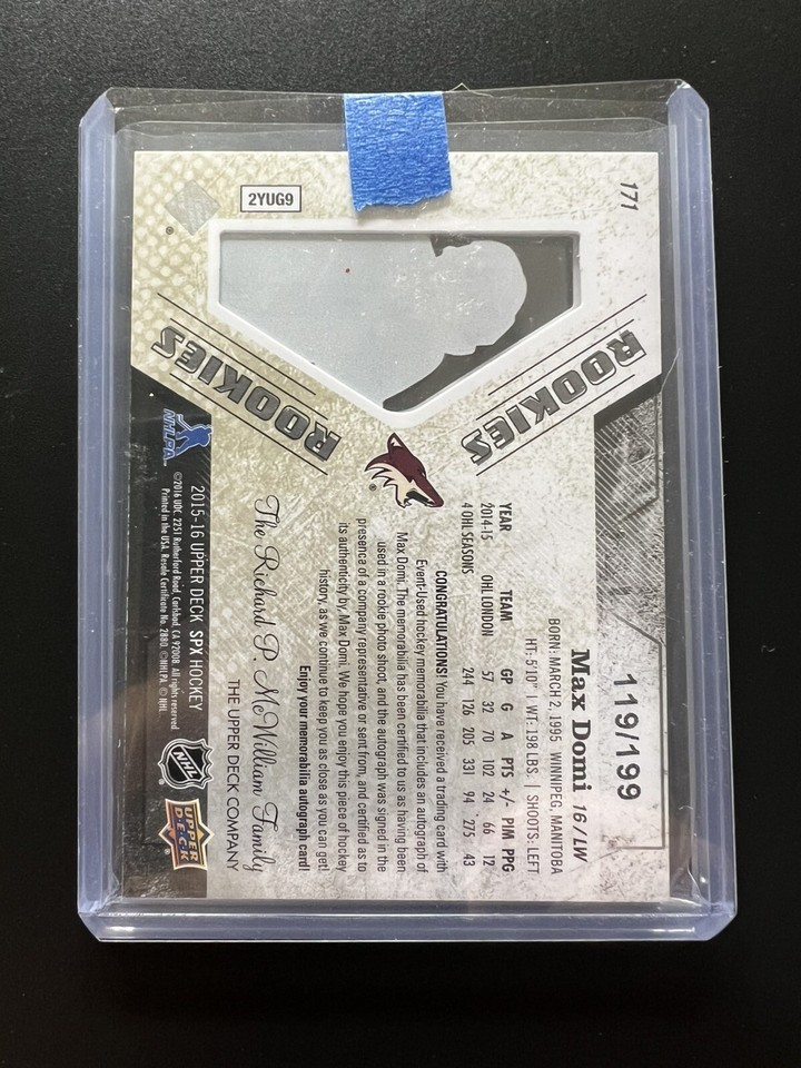 2015-16 MAX DOMI SPX #171 JERSEY AUTOGRAPH ROOKIES 119/199 | eBay
