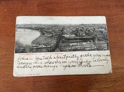 Postcard Parkersburg, W.V. Birdseye View from Fort Boreman. Early 1906 ...